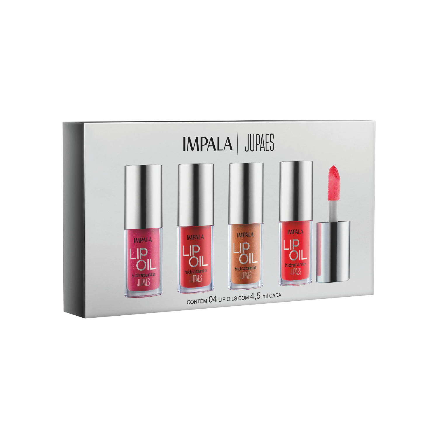 Kit Lábios - Impala Ju Paes Virando o Jogo: Lip Oil Nude, Lip Oil Vermelho Vibrante, Lip Oil ...
