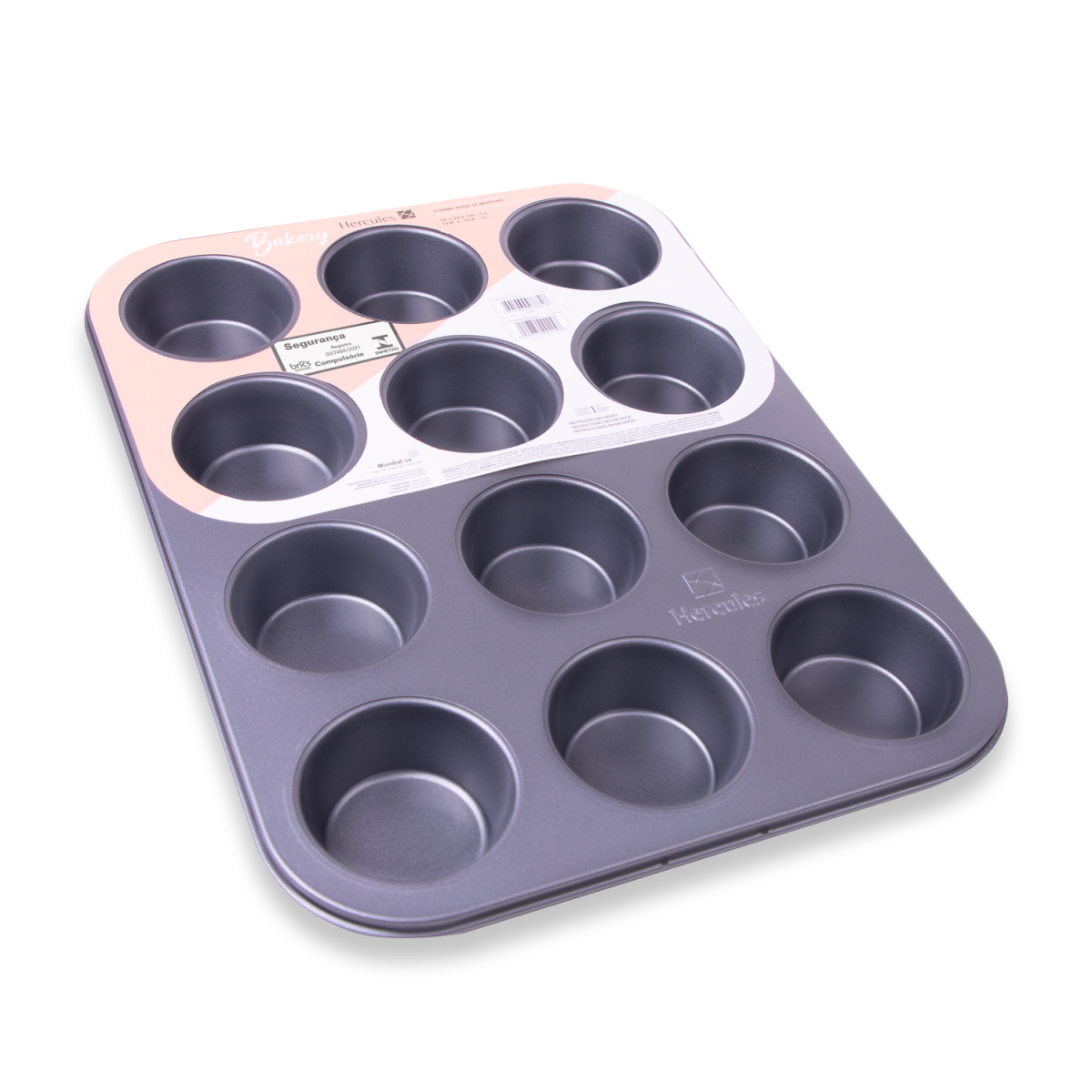 Forma para Muffins Aço Carbono Bakery Hercules 12 Cavidades 35x26,5cm ...