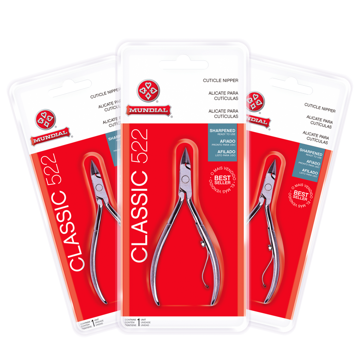 3 Alicates de Cutículas 522-C Classic Mundial