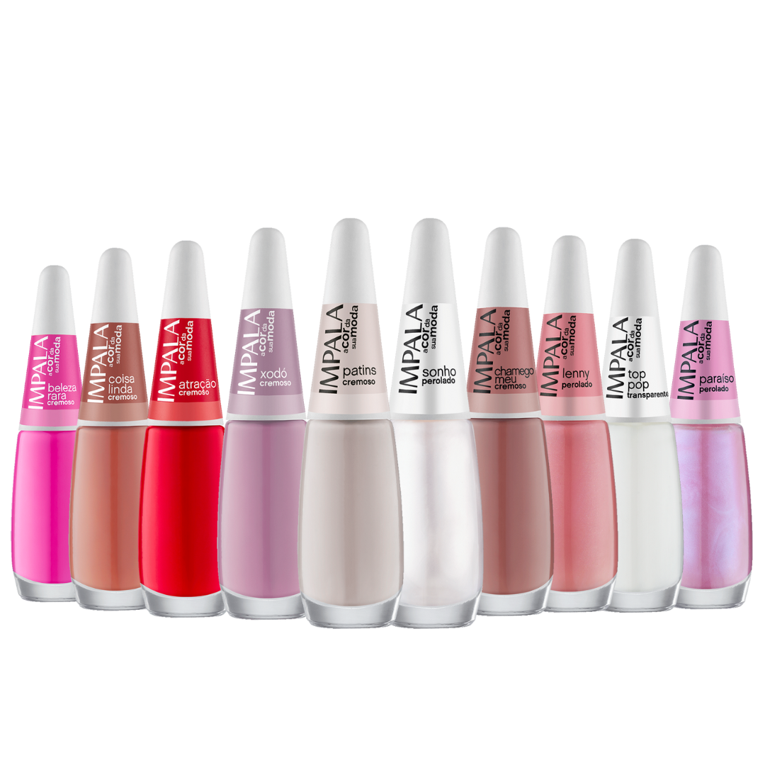 Kit 10 Esmaltes Impala Mais Vendidos A Cor da Sua Moda
