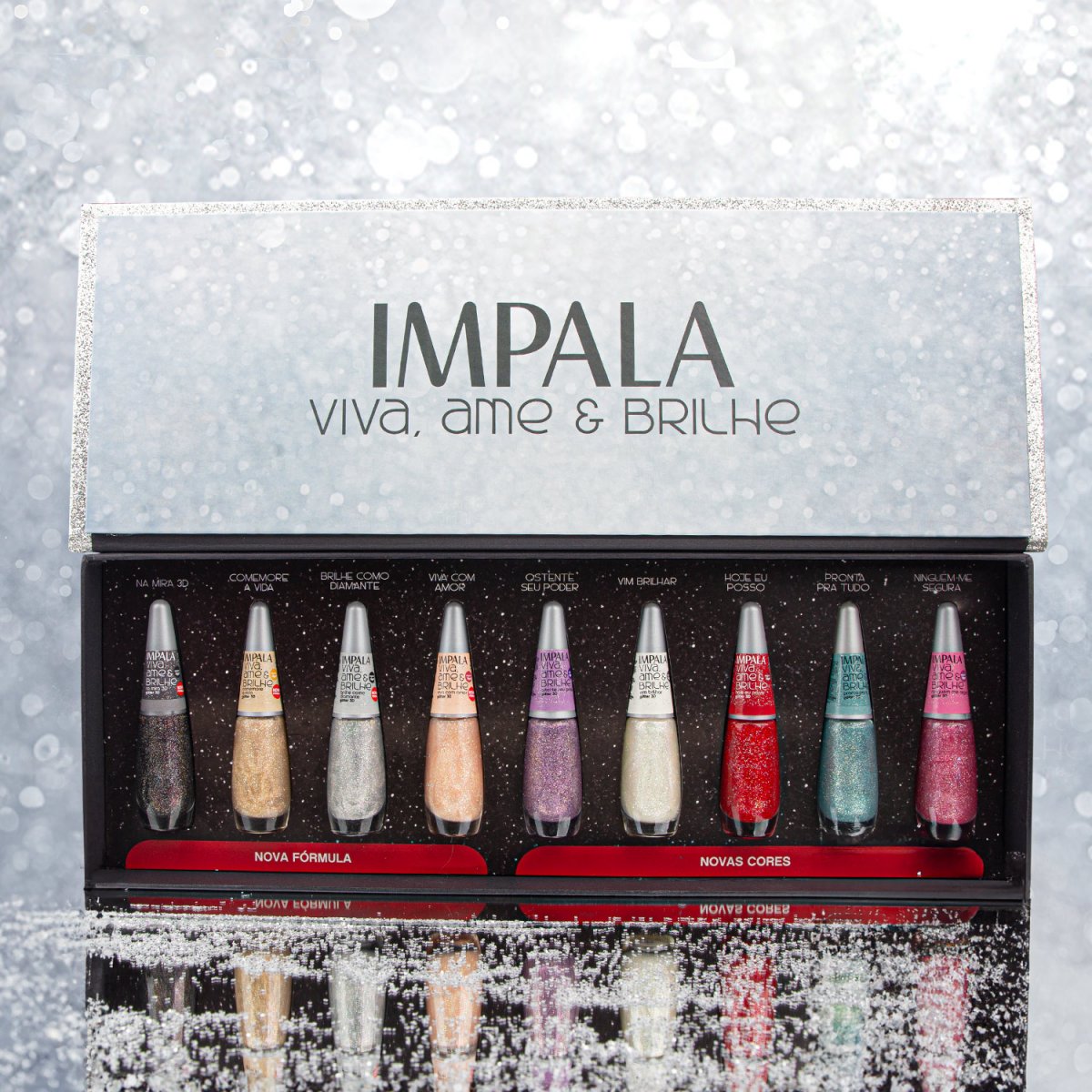 Kit Esmalte Impala Coleção Viva, Ame e Brilhe