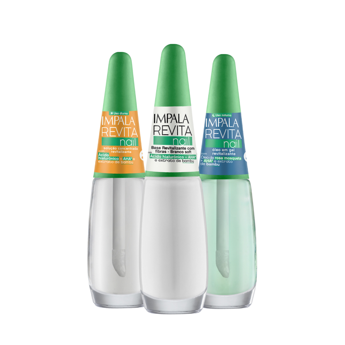 Kit Impala RevitaNail - Base Branco Soft, Solução Concentrada e Óleo em ...