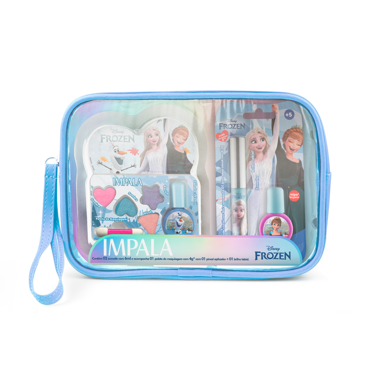 Kit Impala Disney Frozen 2 Esmaltes, 1 Brilho Labial e 1 Paleta de ...