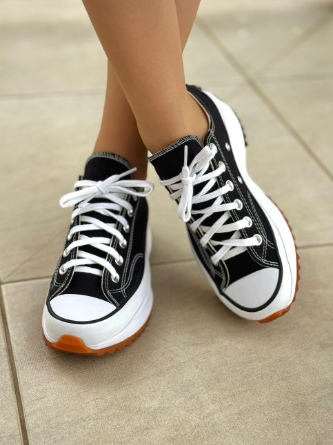 Tênis All Star Plataforma Feminino Preto/Branco/Marrom - Iria Calçados