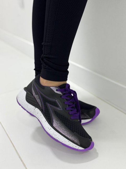 Tênis Diaodra Feminino Giove Preto/Roxo
