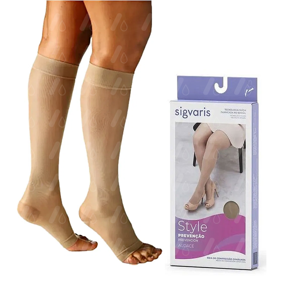 Meia 3/4 Audace (15-20 / Ponteira Aberta / Natural) - Sigvaris