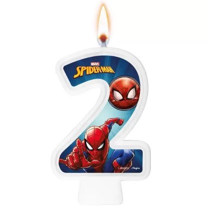 Vela Spider Man número 2 - Regina | Juliplast Embalagens