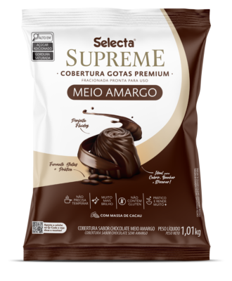 Cobertura Chocolate Meio Amargo Supreme Gotas 1,01KG