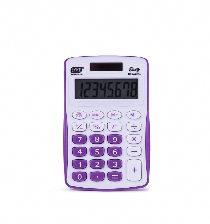 Calculadora Easy LYKE roxo e branco - Juliplast