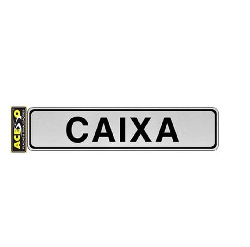 Placa de Sinalização "Caixa" 30x7cm
