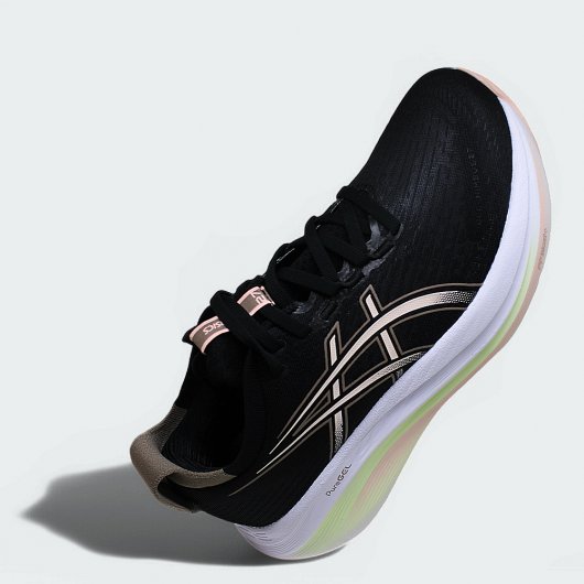 Tenis Asics Gel Nimbus 27 - feminino - preto e rosa, Asics, Tênis Academia/Training, PTO/ROS/BCO