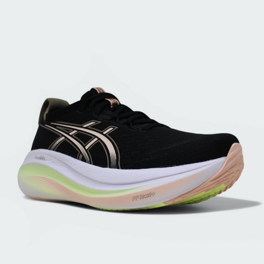 Tenis Asics Gel Nimbus 27 - feminino - preto e rosa, Asics, Tênis Academia/Training, PTO/ROS/BCO