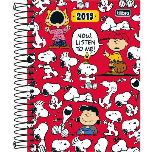 Agenda Espiral Diária Snoopy 2019 - Sortido