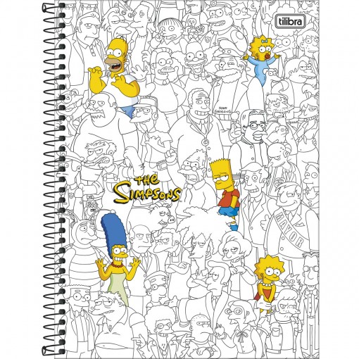 Caderno Espiral Capa Dura Universitário 10 Matérias Simpsons 160 Folhas ...