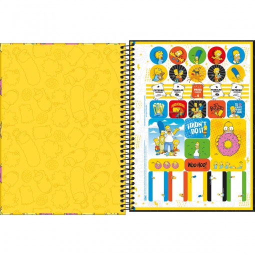 Caderno Espiral Capa Dura Universitário 10 Matérias Simpsons 160 Folhas ...