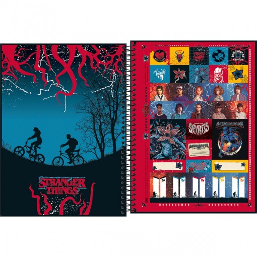 Caderno Espiral Capa Dura Universitário 10 Matérias Stranger Things 160 ...