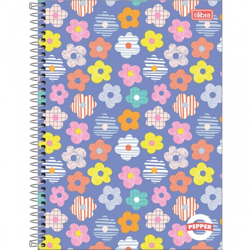 Caderno Espiral Capa Dura Universitário 12 Matérias Pepper Feminino 192