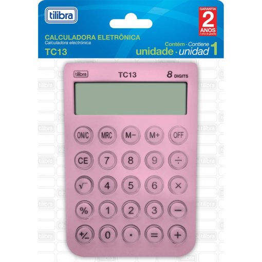 Calculadora de Mesa 8 Dígitos Pequena TC13 Roxa