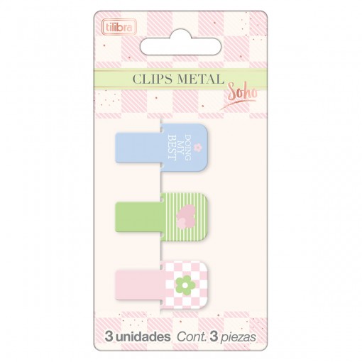 Clips Metal Soho com 3 Unidades
