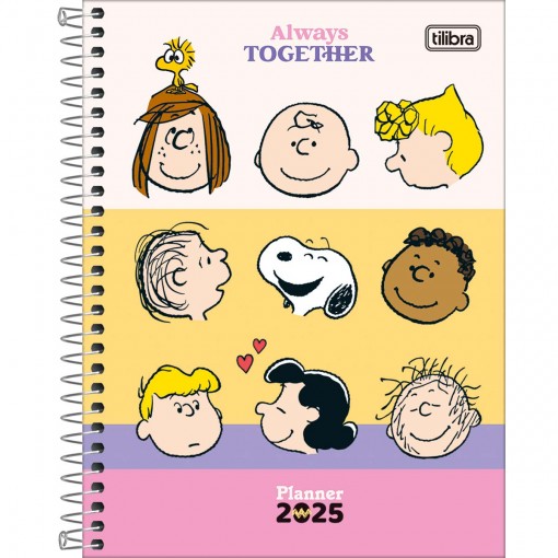 Planner Espiral 17,7 x 24 cm Snoopy 2025 - Always Together - Sortido