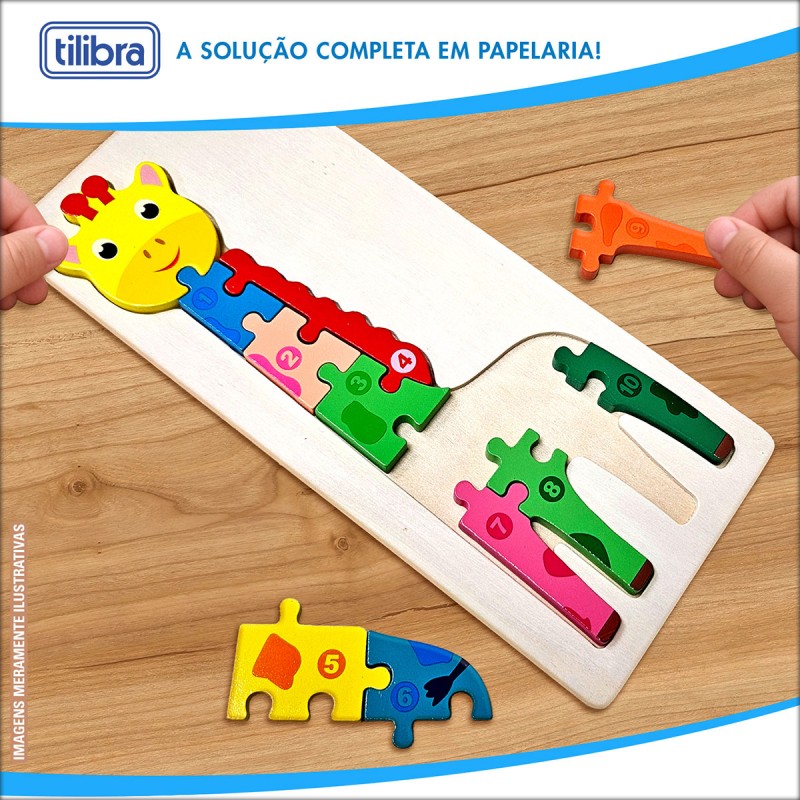 Quebra-Cabeça Madeira Girafa