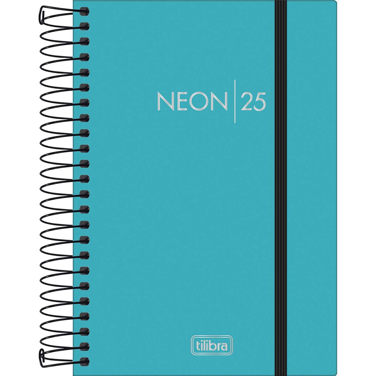Agenda Espiral Diária 12,9 x 18,7 cm Neon 2025 - Azul - Sortido