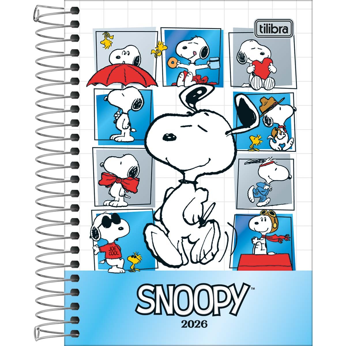Agenda Espiral Diária 12,9 x 18,7 cm Snoopy 2026 - Sortido