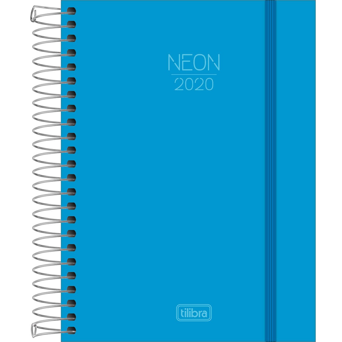 Agenda Espiral Diária Capa Plástica Neon Azul 2020