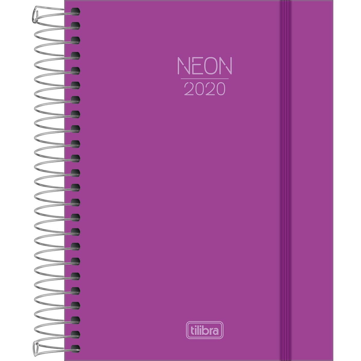 Agenda Espiral Diária Capa Plástica Neon Roxa 2020