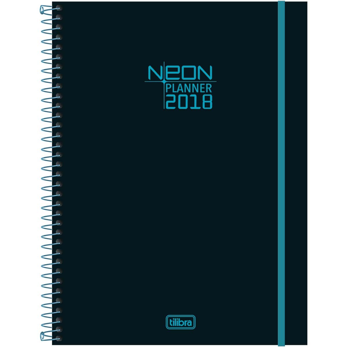 Planner Espiral Neon Preta 2018 - Grande