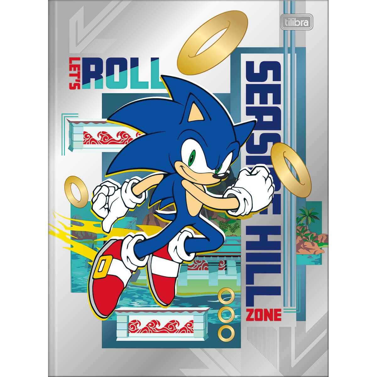 Caderno Brochura Capa Dura Universitário Sonic 80 Folhas - Capa cinza ...