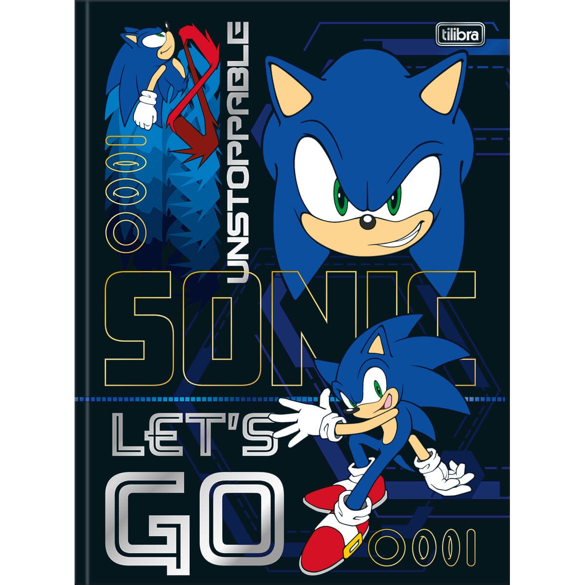 Caderno Brochura Capa Dura Universitário Sonic 80 Folhas - Capa preta ...
