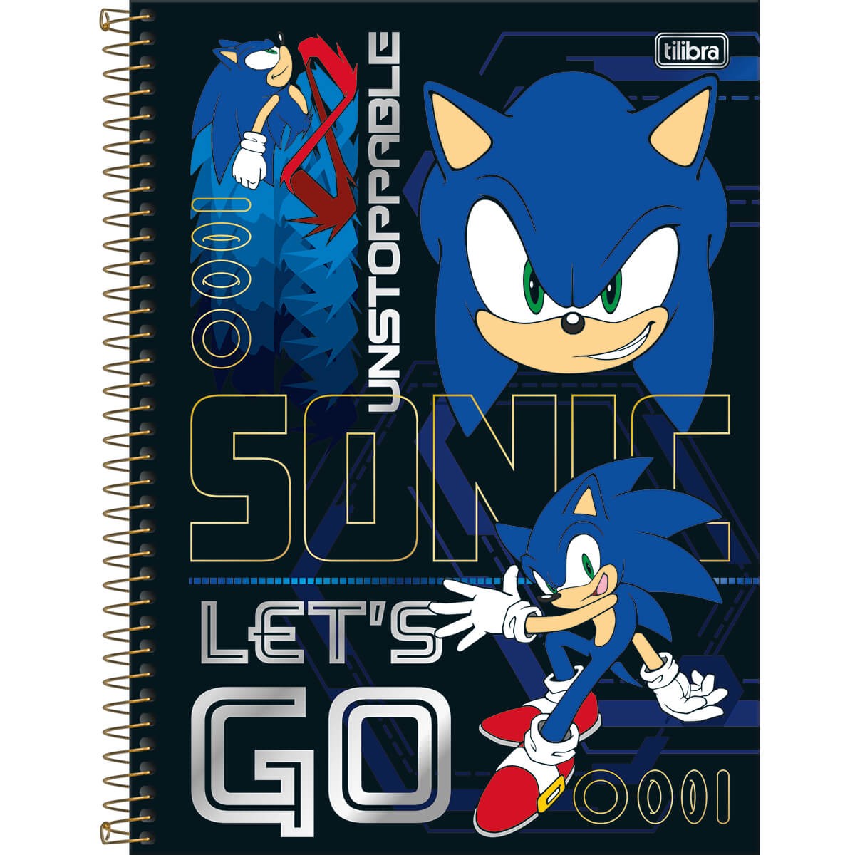 Caderno Espiral Capa Dura Universitário 1 Matéria Sonic 80 Folhas ...