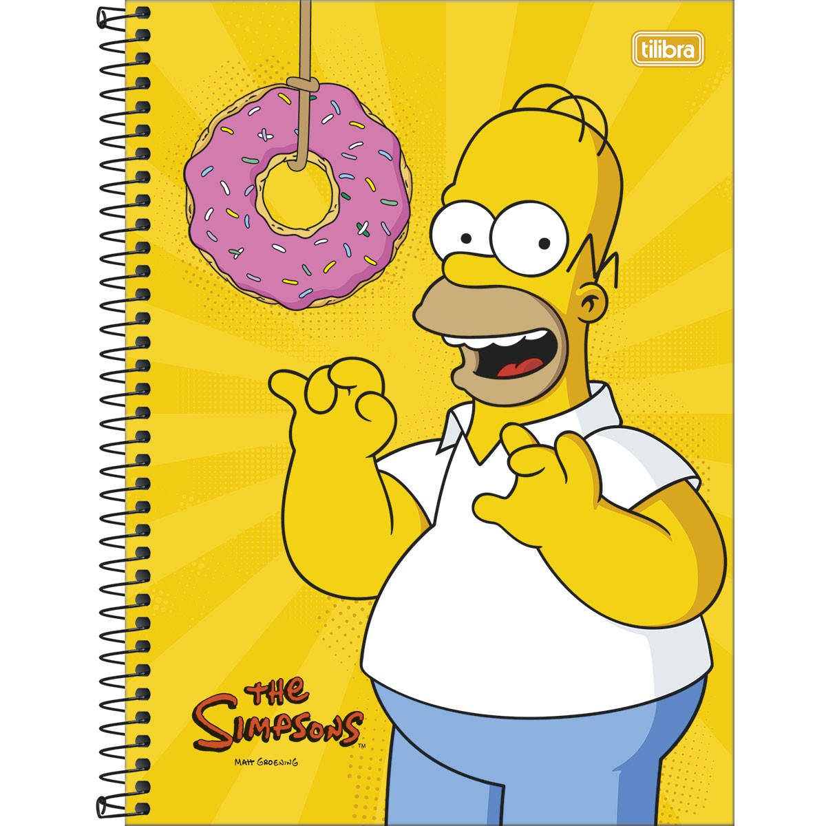 Caderno Espiral Capa Dura Universitário 10 Matérias Simpsons 160 Folhas ...