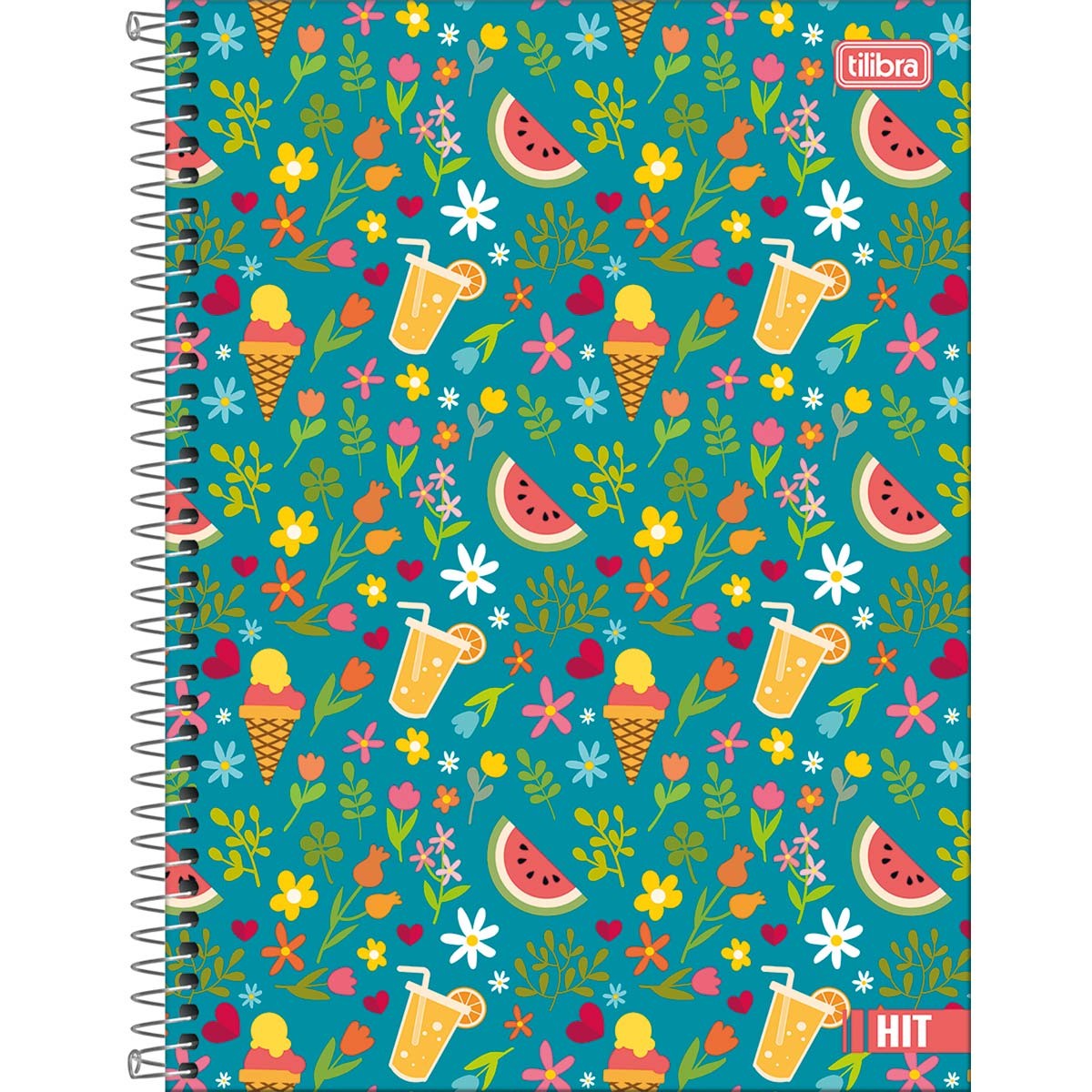 Caderno Espiral Capa Dura Universitário 12 Matérias Hit Feminino 192
