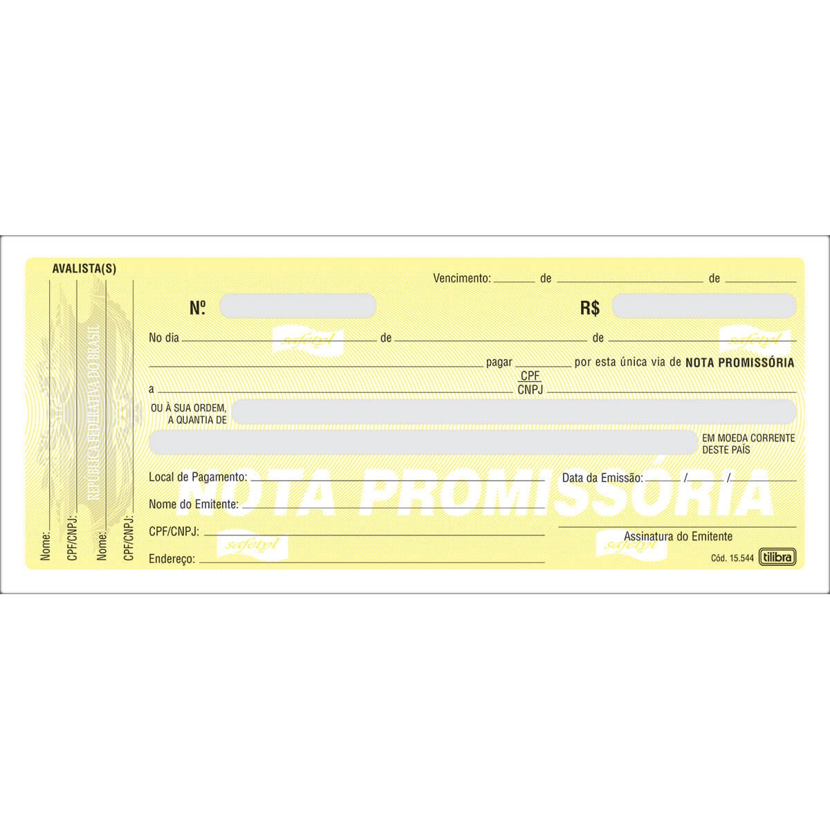 Nota Promissória Pequena - 50 Folhas (Pacote com 10 unidades)