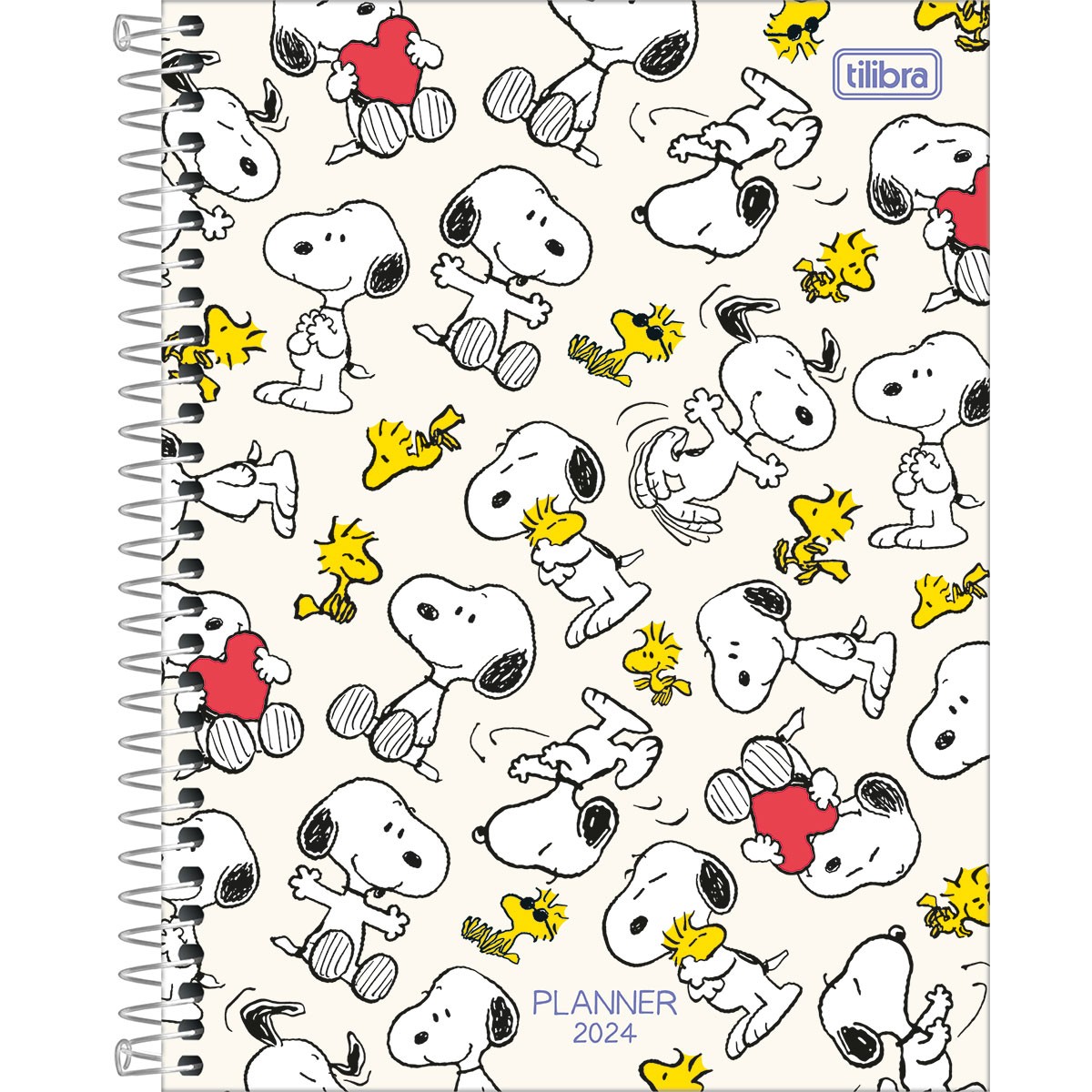 Planner Espiral 17,7 x 24 cm Snoopy 2024 - Snoopy e Haroldo - Fundo ...