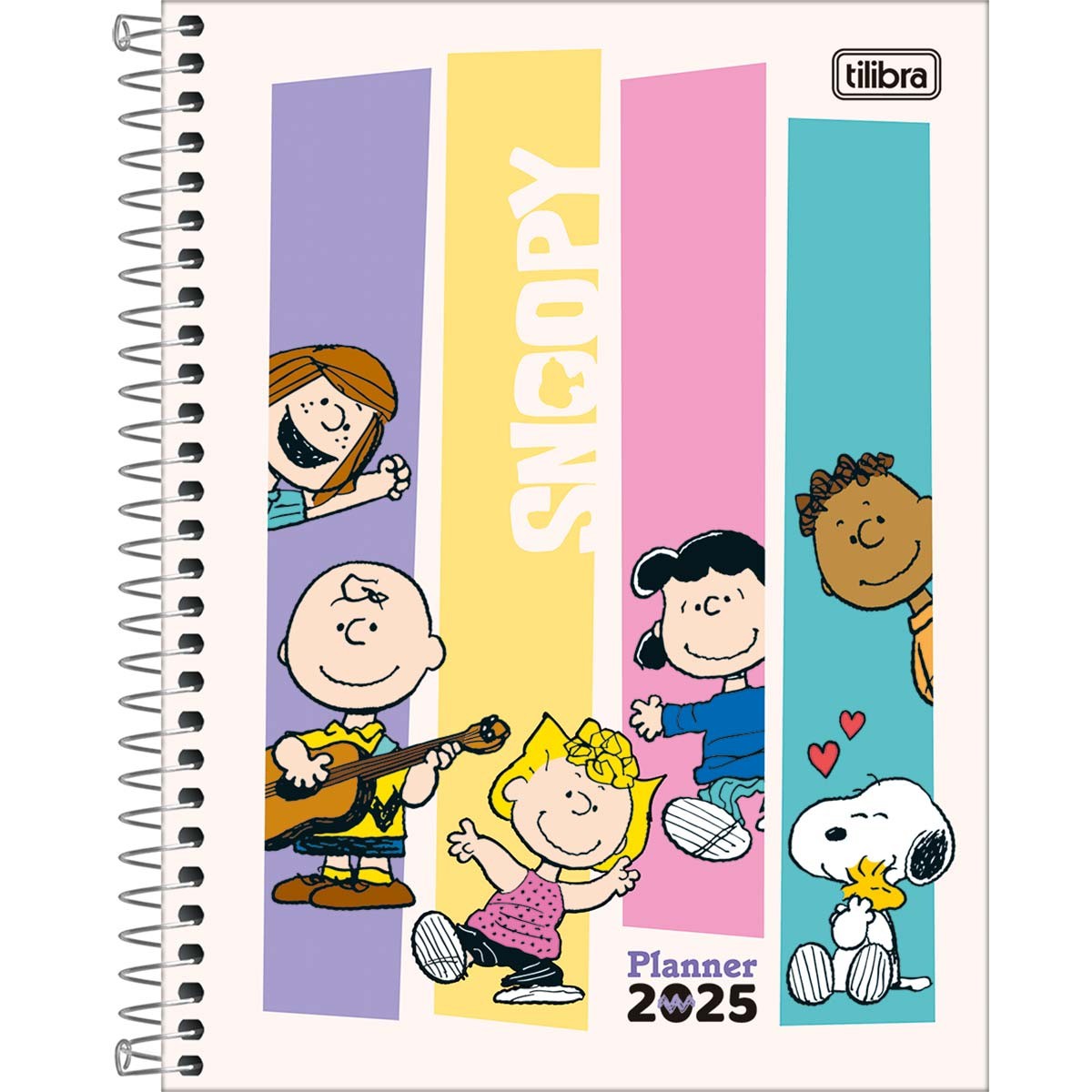 Planner Espiral 17,7 x 24 cm Snoopy 2025 - Snoopy E Amigos - Sortido