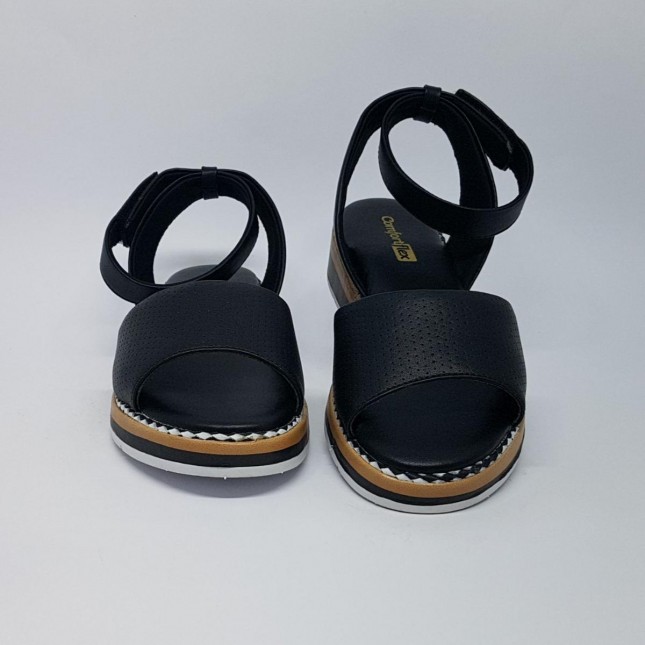 Sandalia Comfortflex 1948405 PRETO | Margil Calçados