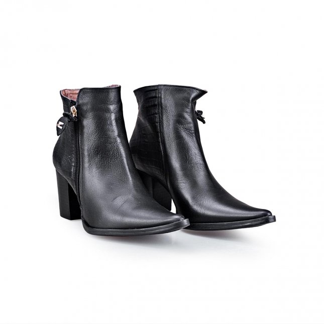 Bota Dina Mirtz Feminina Bico Fino Salto Bloco 20987 | Margil