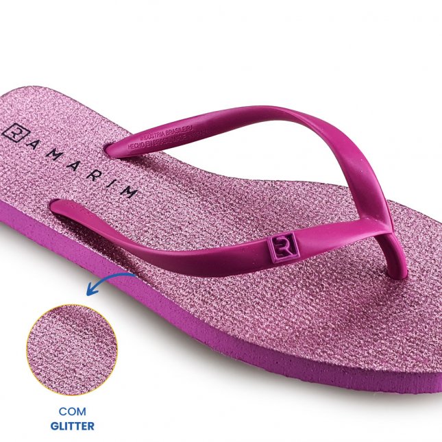 Chinelo Ramarim Borracha Solado com Glitter 231237 | Margil