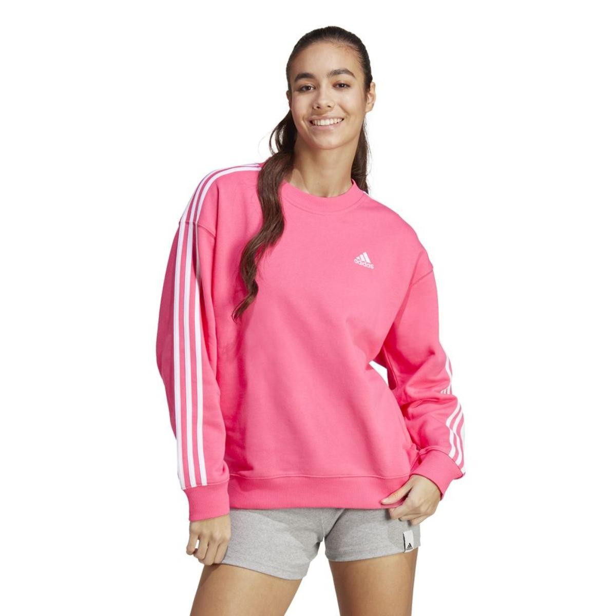 Moletom Adidas Feminino 3 Listras Gola Redonda | Margil Calçados