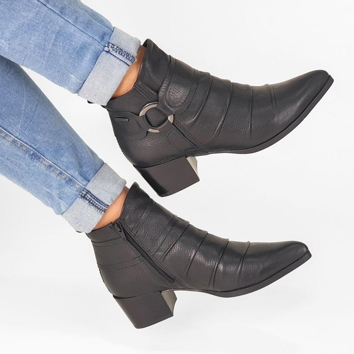 Bota Bottero Feminina Salto Baixo Rugas 349301 | Margil