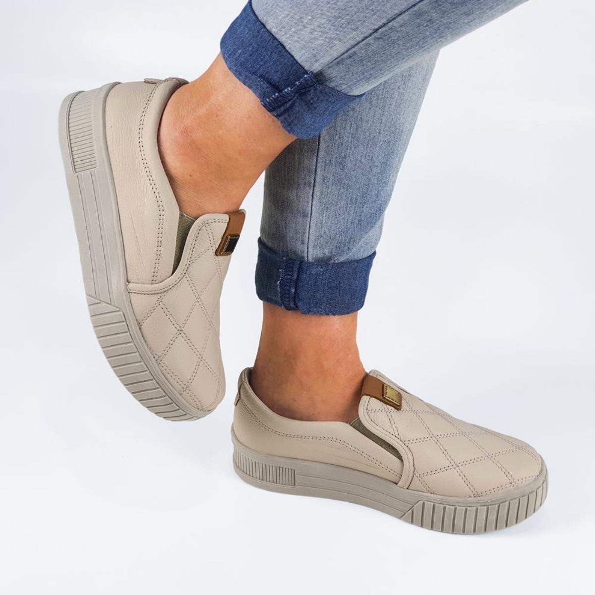 Tênis Pegada Feminino Slip On Sola Alta 212513 | Margil Calçados