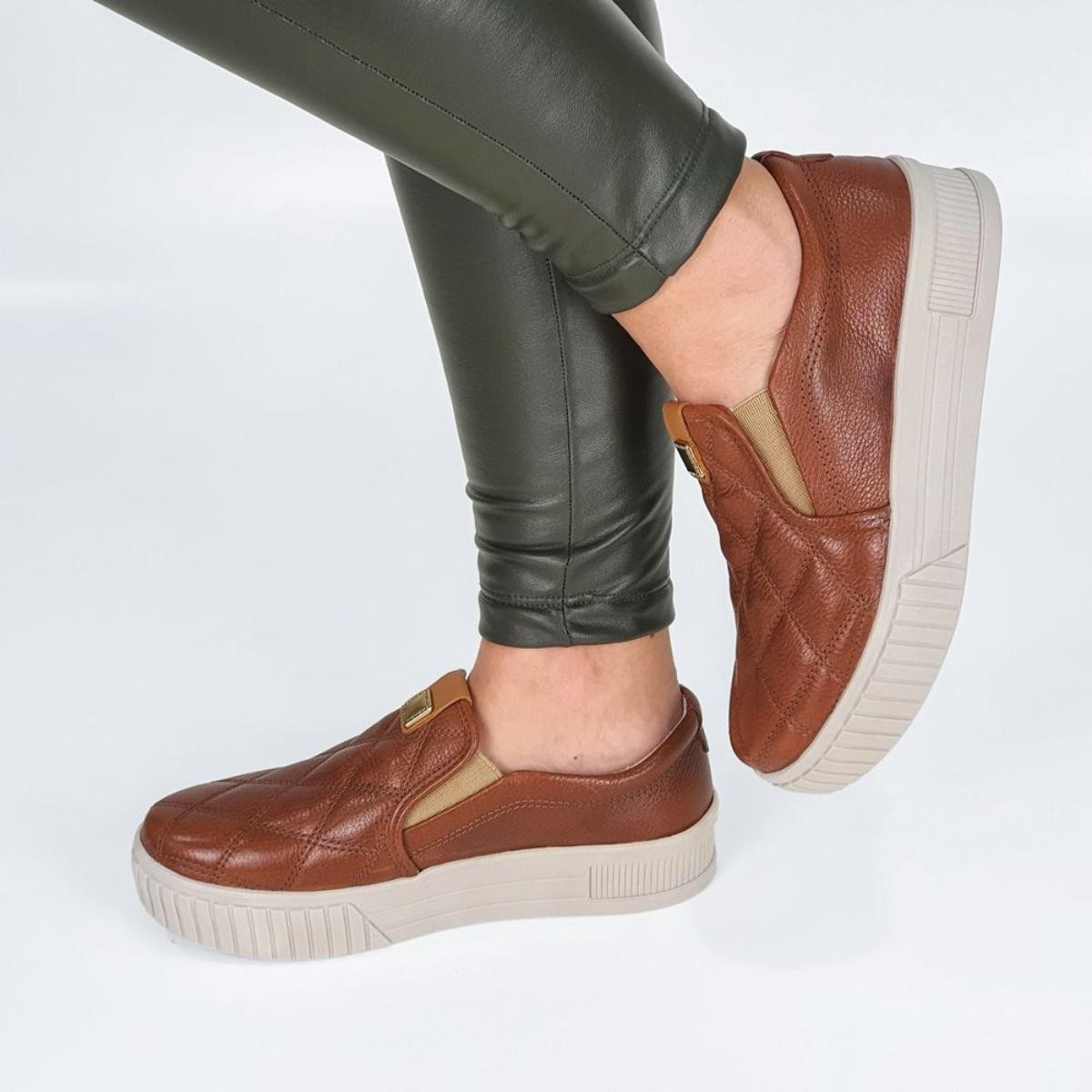 Tênis Pegada Feminino Slip On Sola Alta 212513 | Margil Calçados