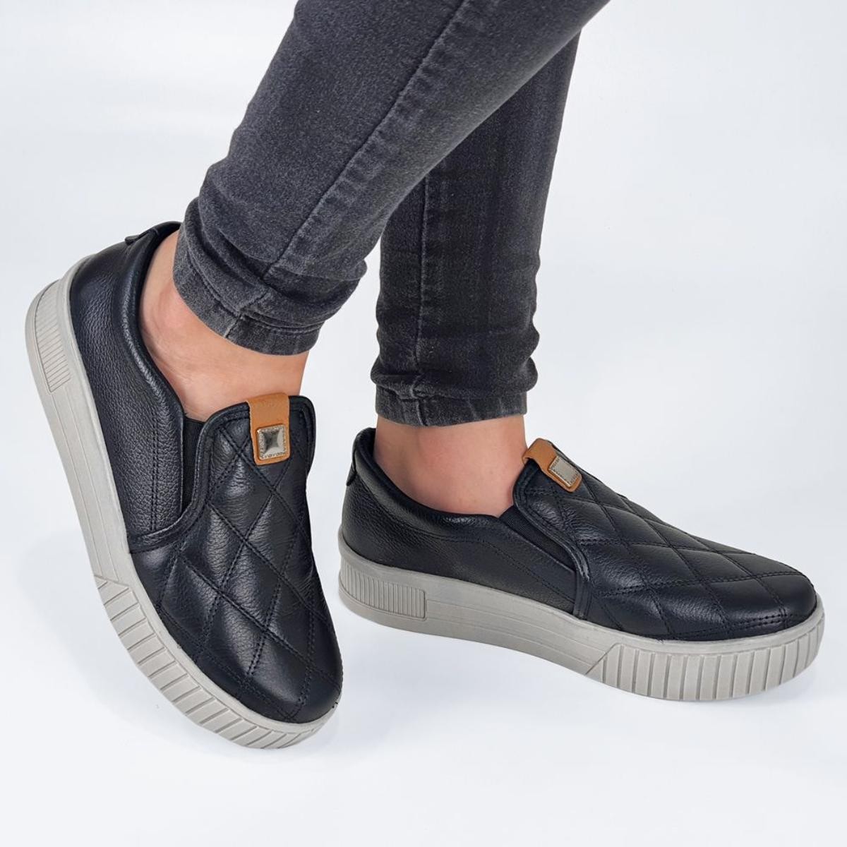 Tênis Pegada Feminino Slip On Sola Alta 212513 | Margil Calçados