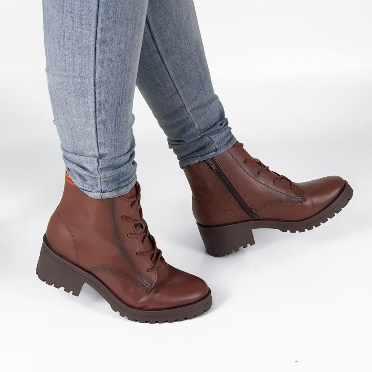 Bota Tratorada Feminina Bottero Coturno de couro 329202 | Margil