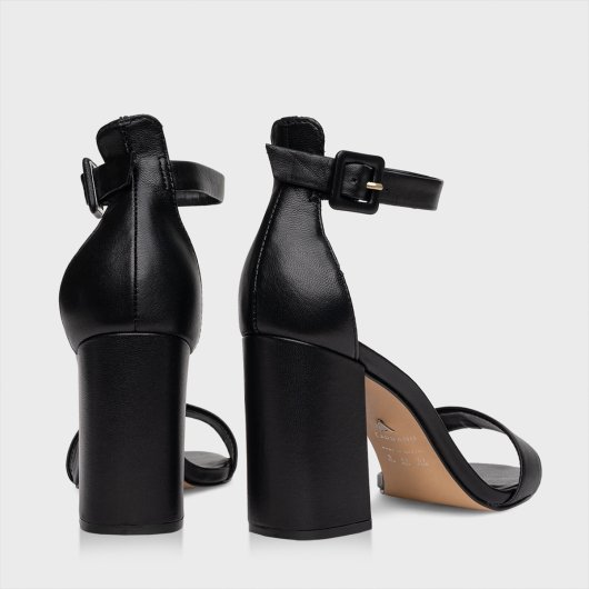 Sandalia Basic Alta Preta Carrano 1.28378 - PRETO - Mercado do Sapato