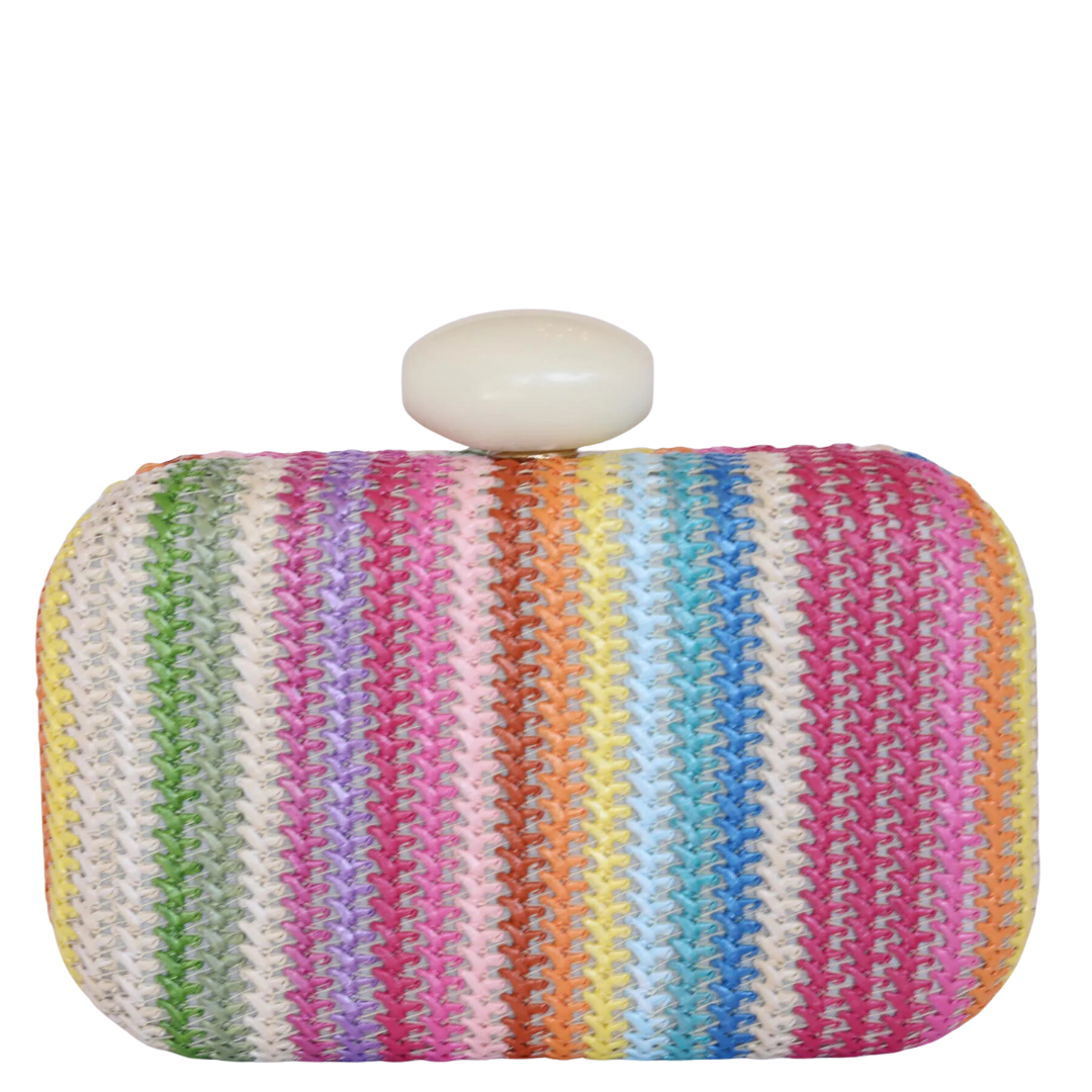 Bolsa Clutch Arredondada Tramada Madame Marie Colorida