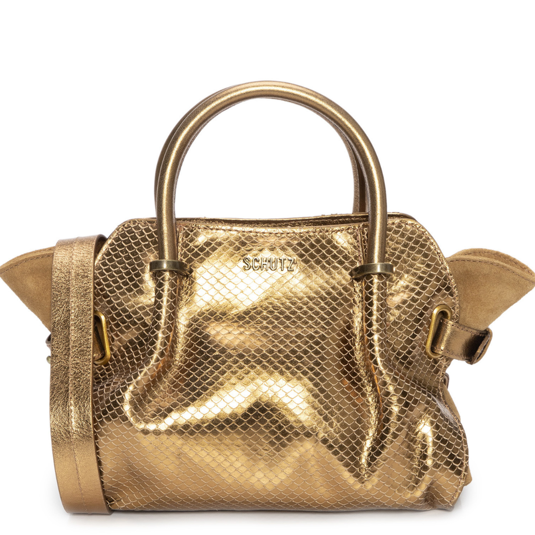 Bolsa Schutz Mini Tote Tiana Couro Snake Dourada - S5001003250002 ...